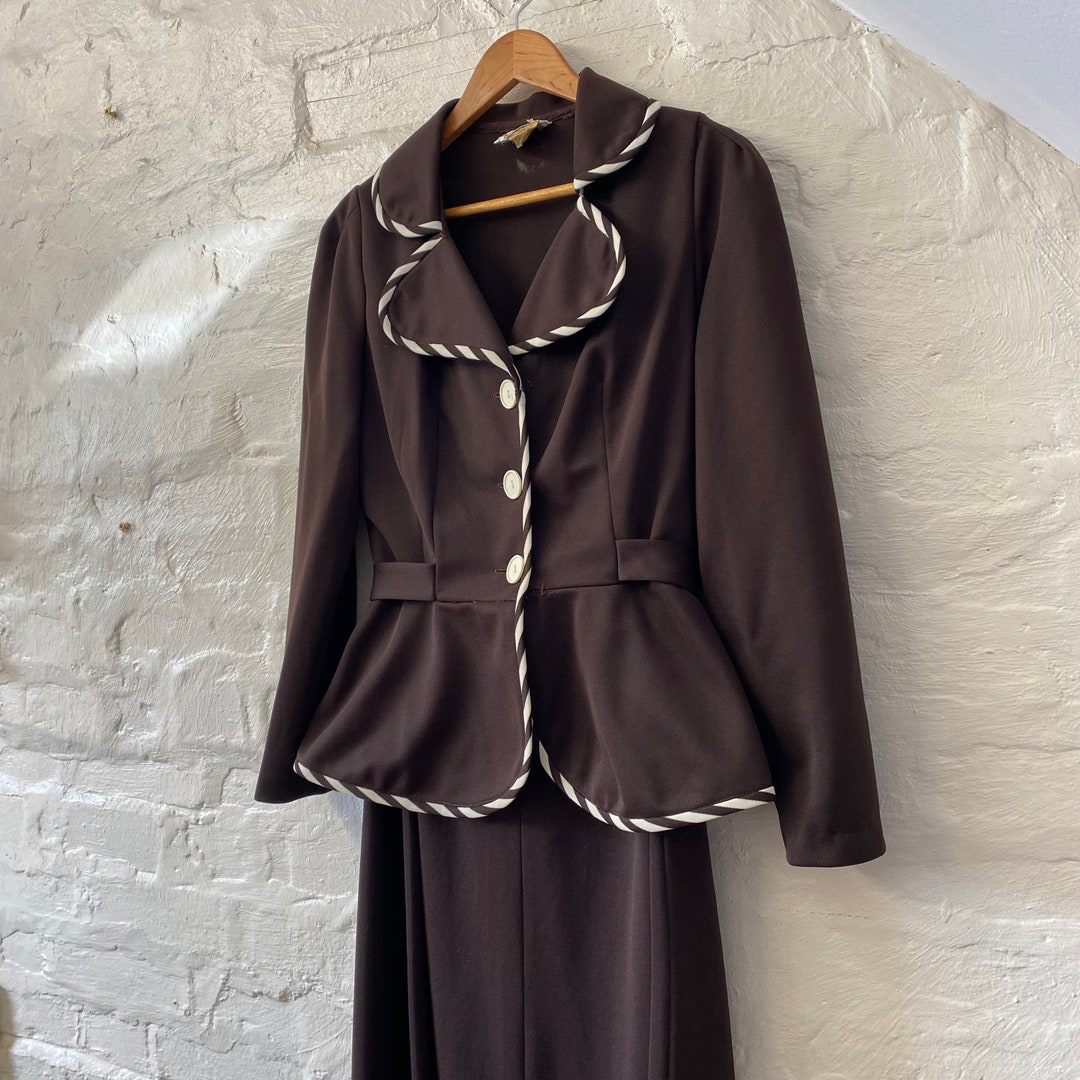 Vintage Skirt Suit Brown Stripe, Richard Shops 1960s - Etsy