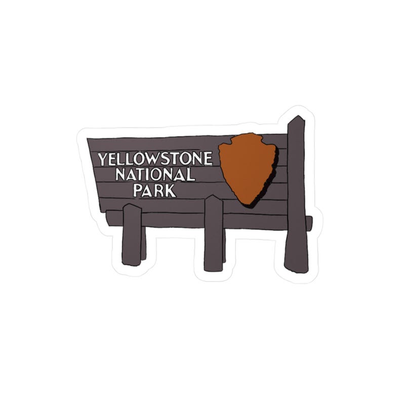 Yellowstone National Park Sign Sticker - Etsy