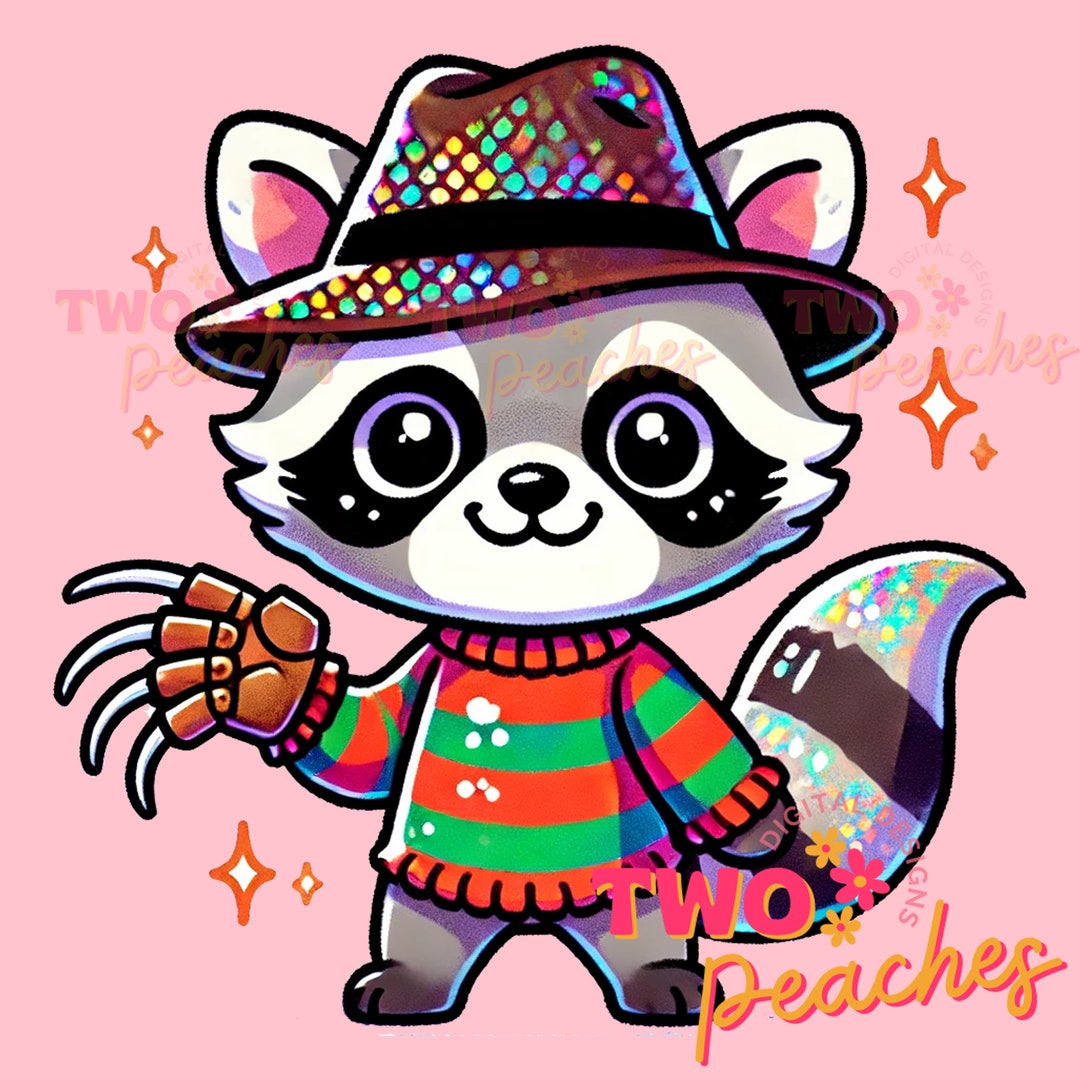 Spooky Raccoon PNG: Horror Movie Character, Feral Design (digital ...