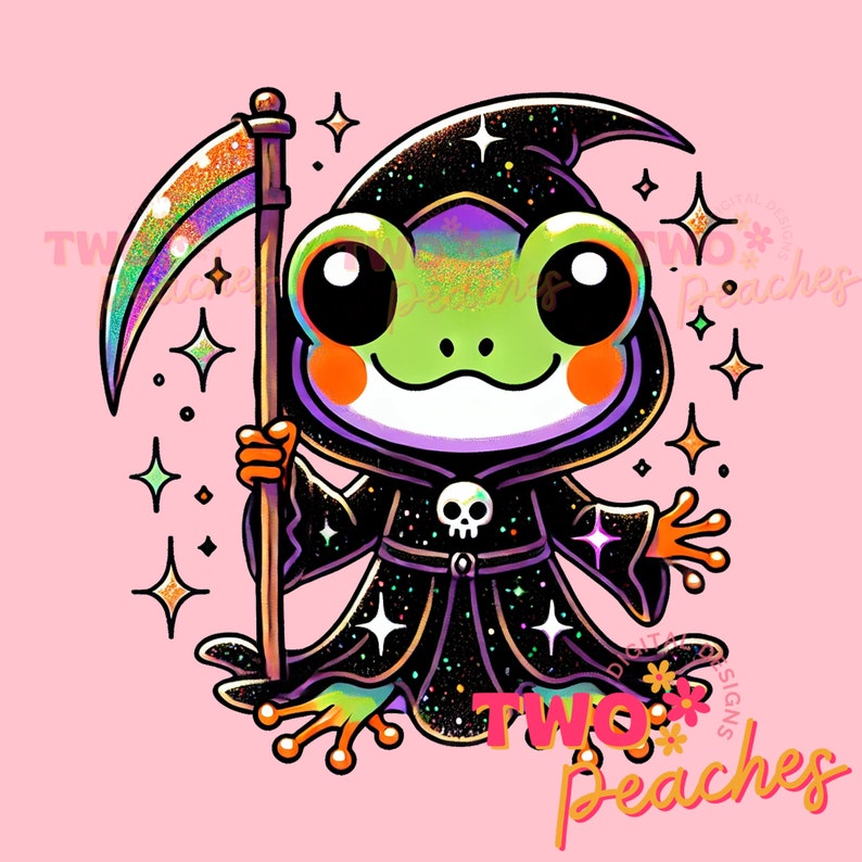 Halloween PNG, Grim Reaper, Cute, Frog Png, Spooky Season, Sticker Png ...
