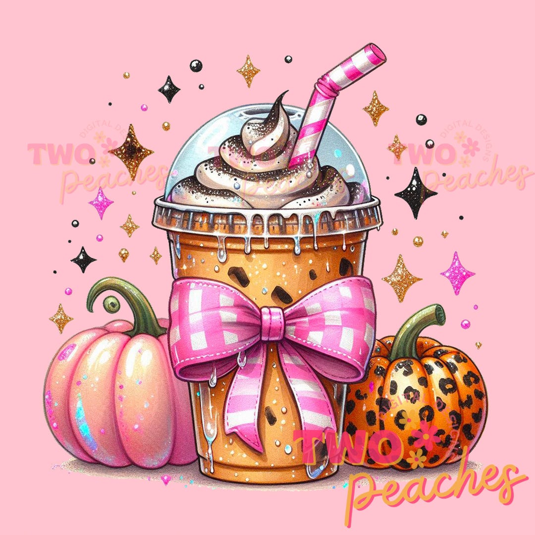 Fall Coffee PNG Pumpkin Spice Latte Iced Warm Cozy Autumn Orange ...