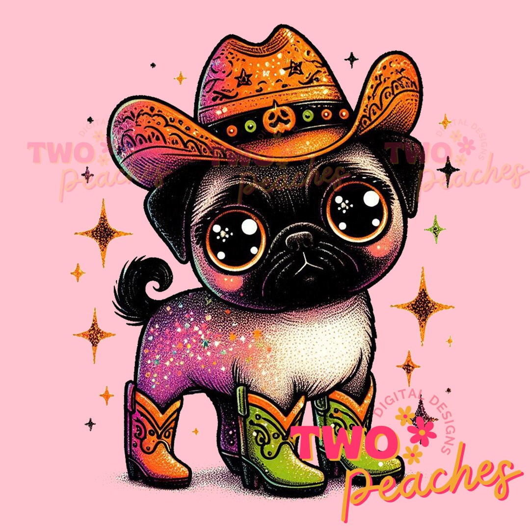 Halloween PNG, Western, Cute, Pug Png, Spooky Season, Sticker Png ...