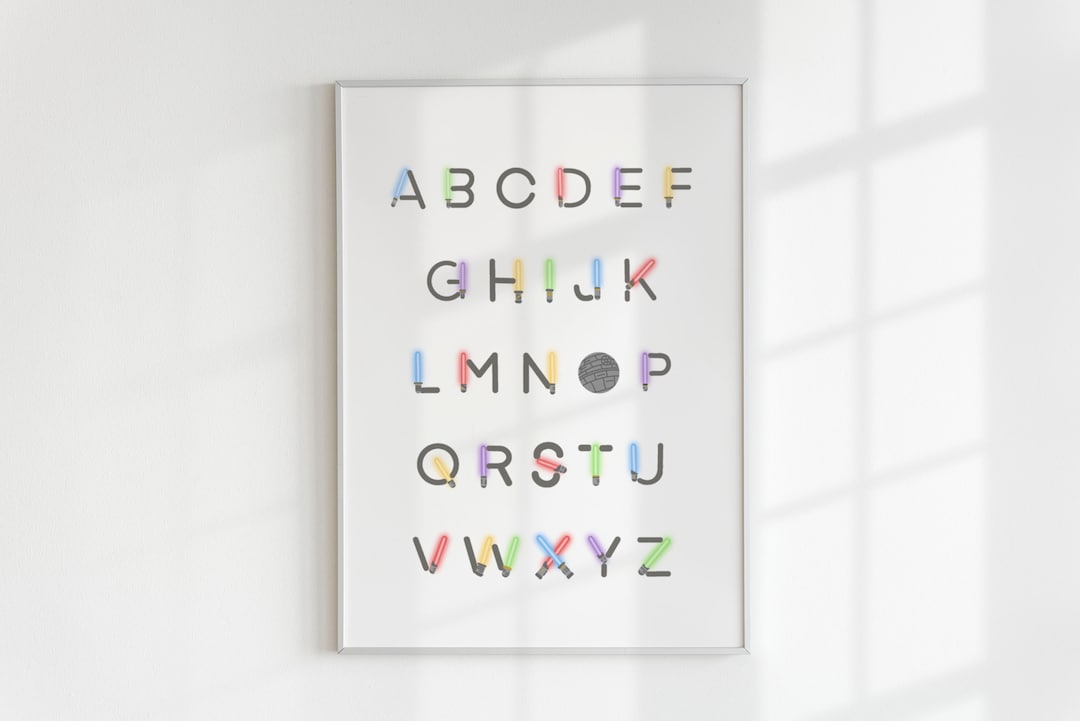 Set of 3 ABC Star Wars Posters - Star Wars Lightsaber ABC - Star Wars ...