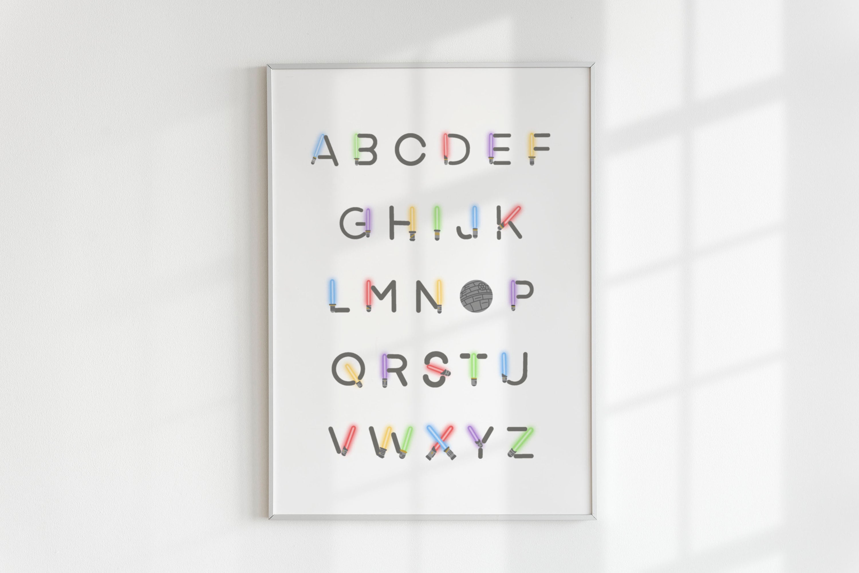 Set of 3 ABC Star Wars Posters - Star Wars Lightsaber ABC - Star Wars ...