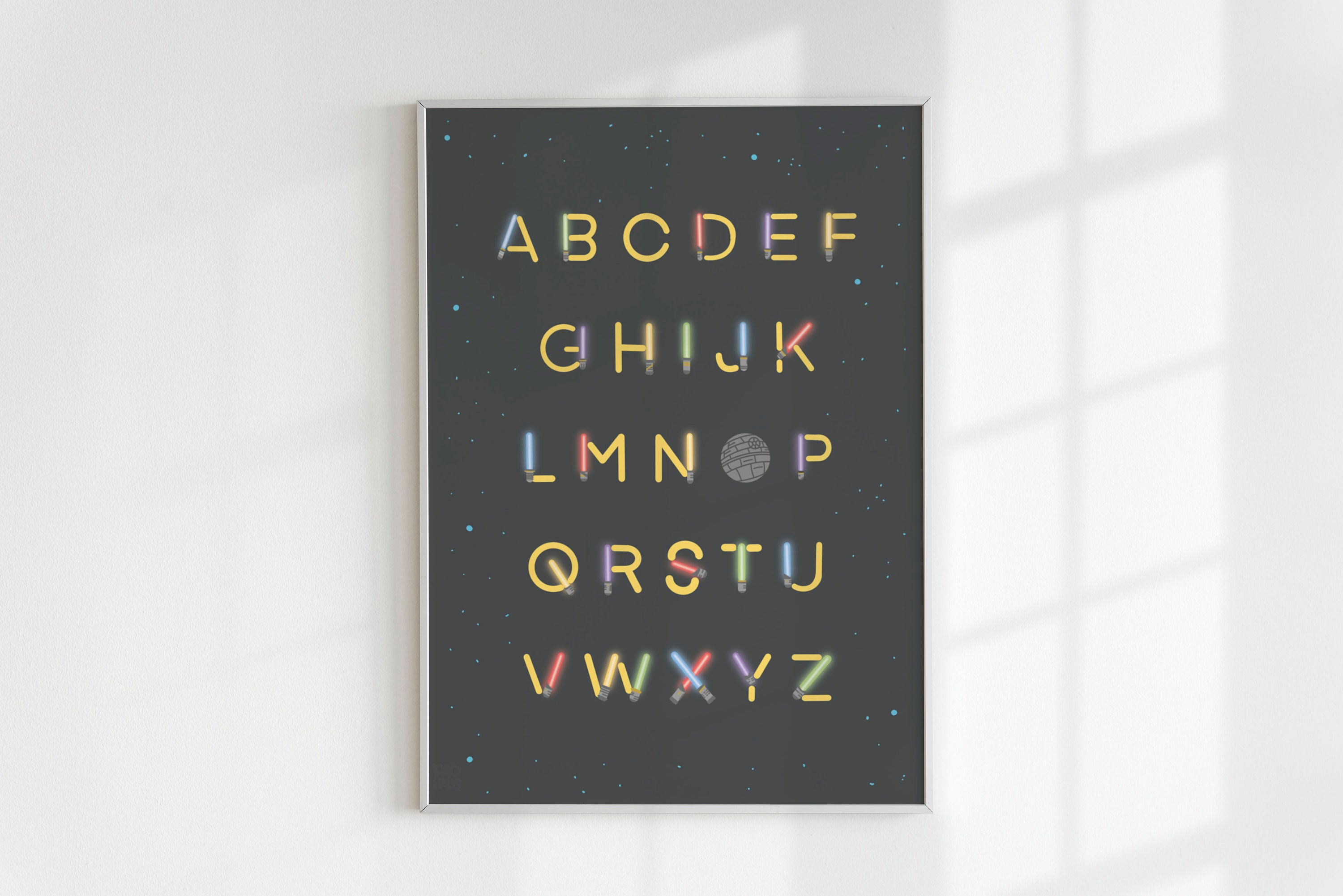 Set of 3 ABC Star Wars Posters - Star Wars Lightsaber ABC - Star Wars ...