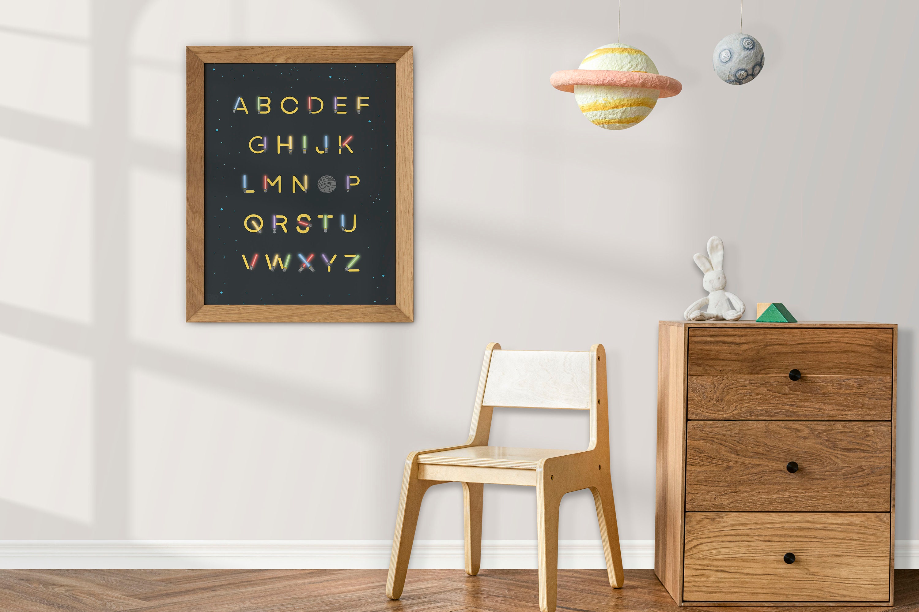 Set of 3 ABC Star Wars Posters - Star Wars Lightsaber ABC - Star Wars ...