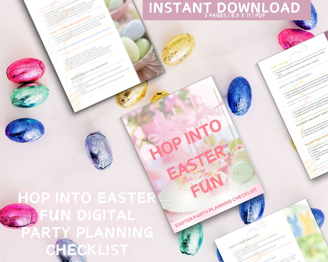 Digital Easter Egg Hunt Party Planning Checklist - Instant Download - Etsy