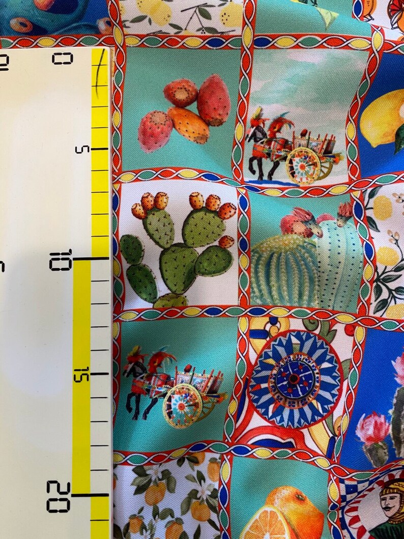 Sicilian Majolica Fabric Fabric Sicily TEXTILE DESIGN EXCLUSIVE by the ...