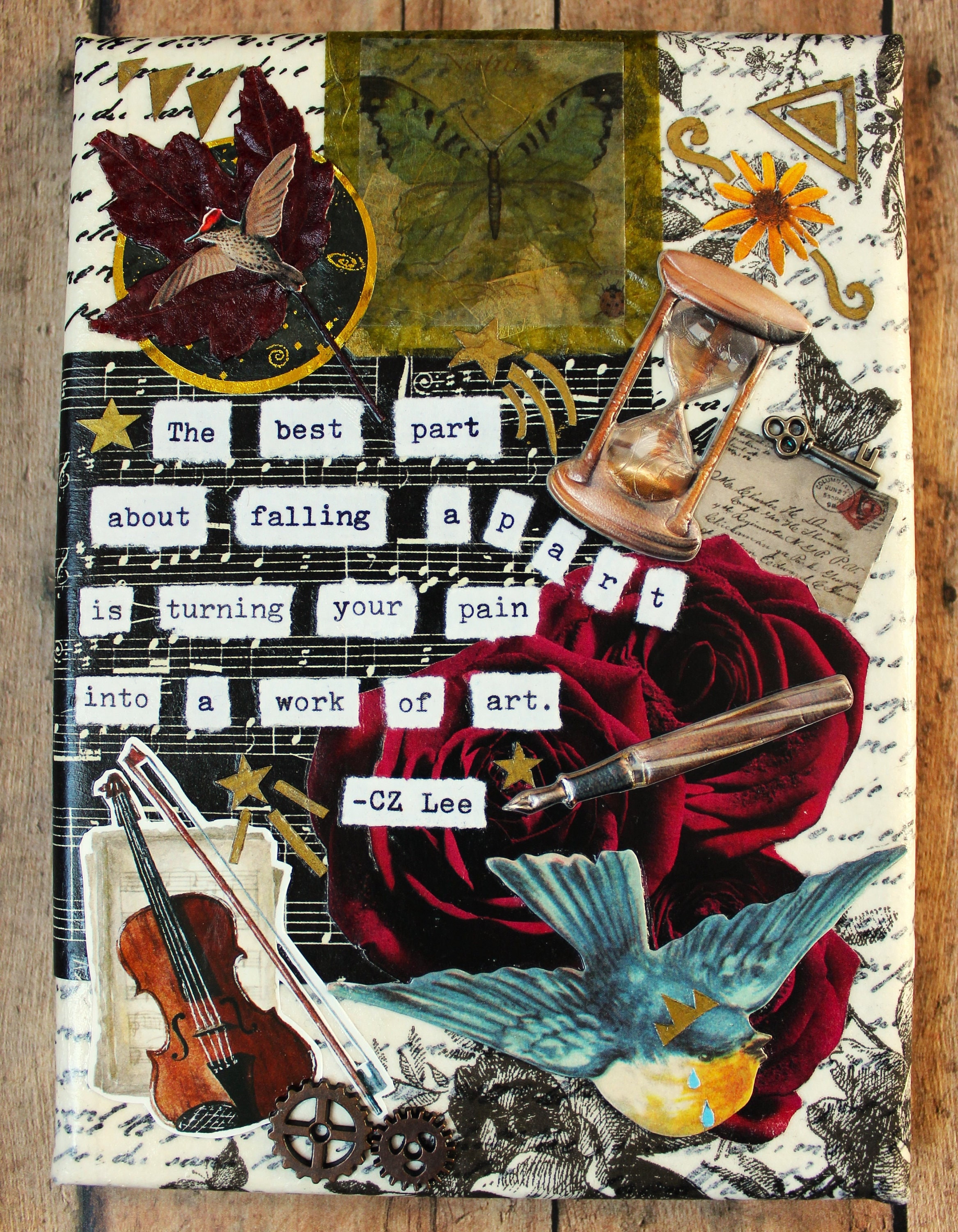 One of a Kind Handmade Original Collage Art, Poetry Decor, Original Poetry, Mixed Media ...