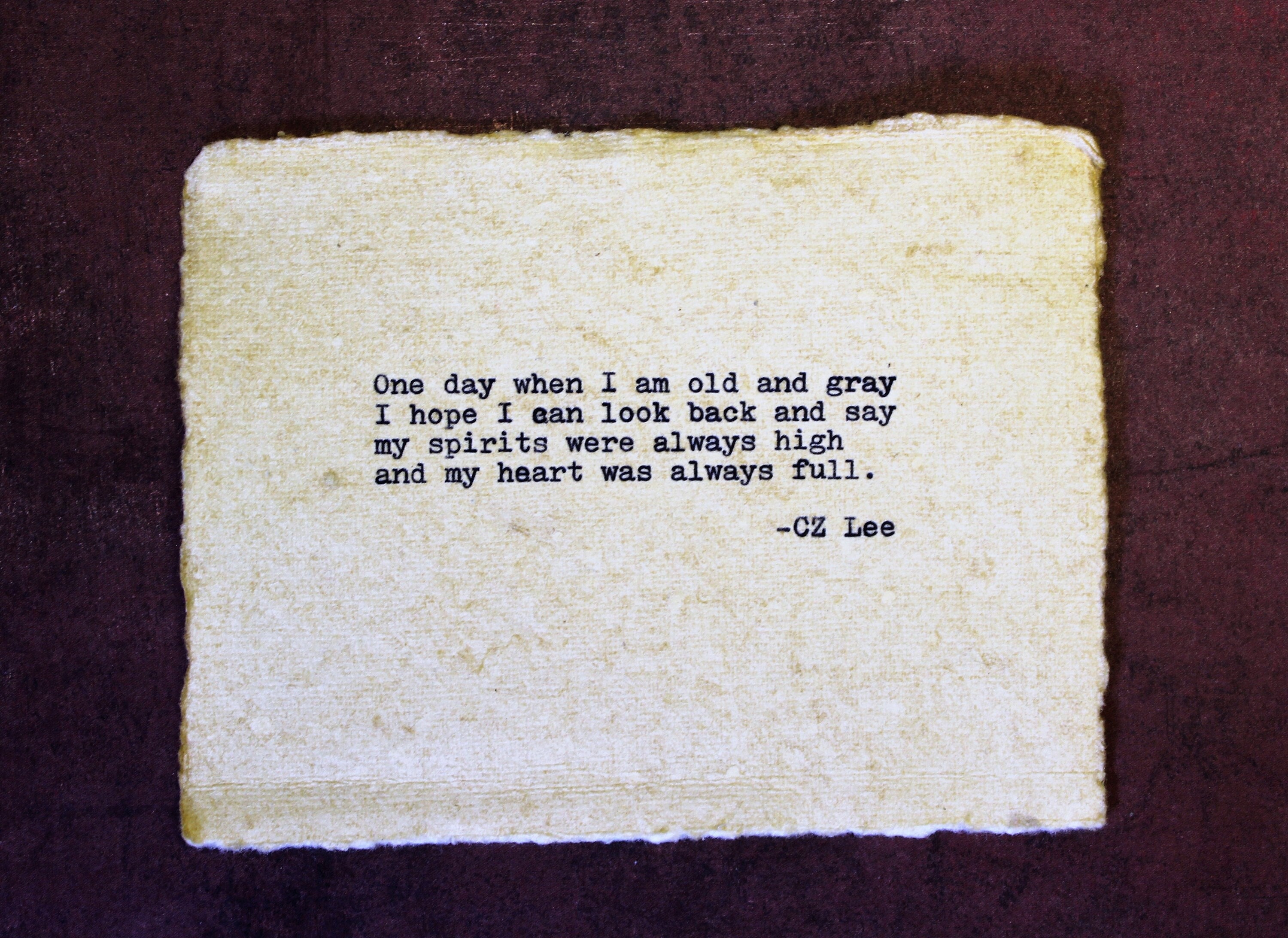 One Day, Original Quote, Typewriter Poem, Poetry Decor, Typed Quote ...
