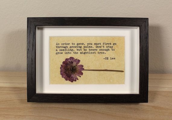 Growing Pains Original Quote Typewriter Poem Poetry Decor | Etsy