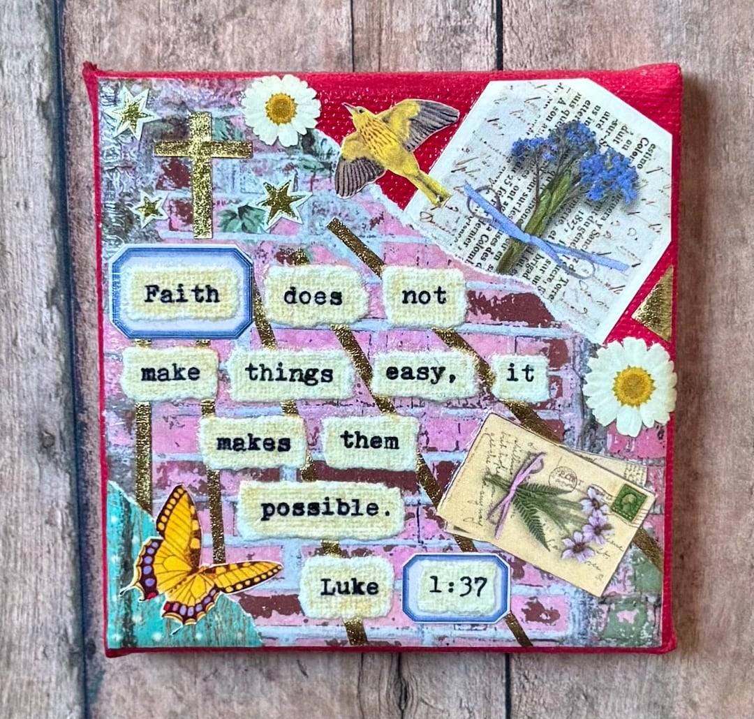 One of a Kind Handmade Original Collage Art, Poetry Decor, Original ...