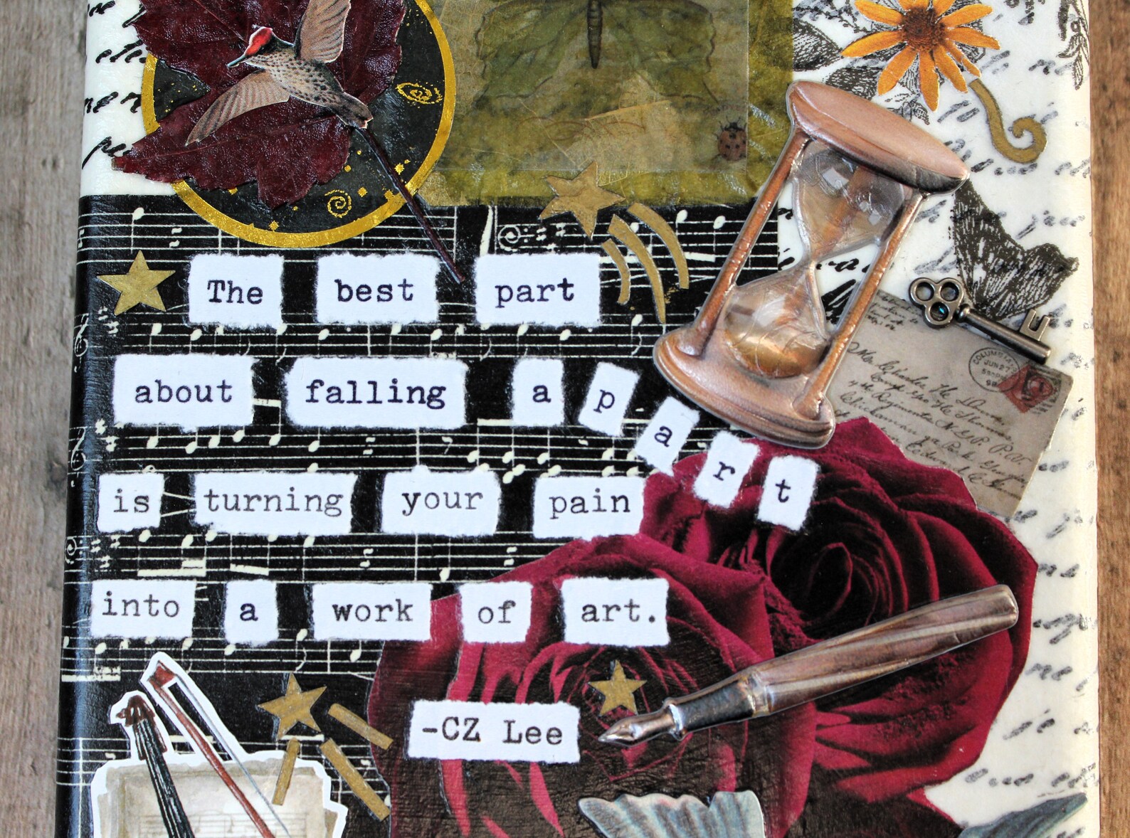 One of a Kind Handmade Original Collage Art, Poetry Decor, Original ...