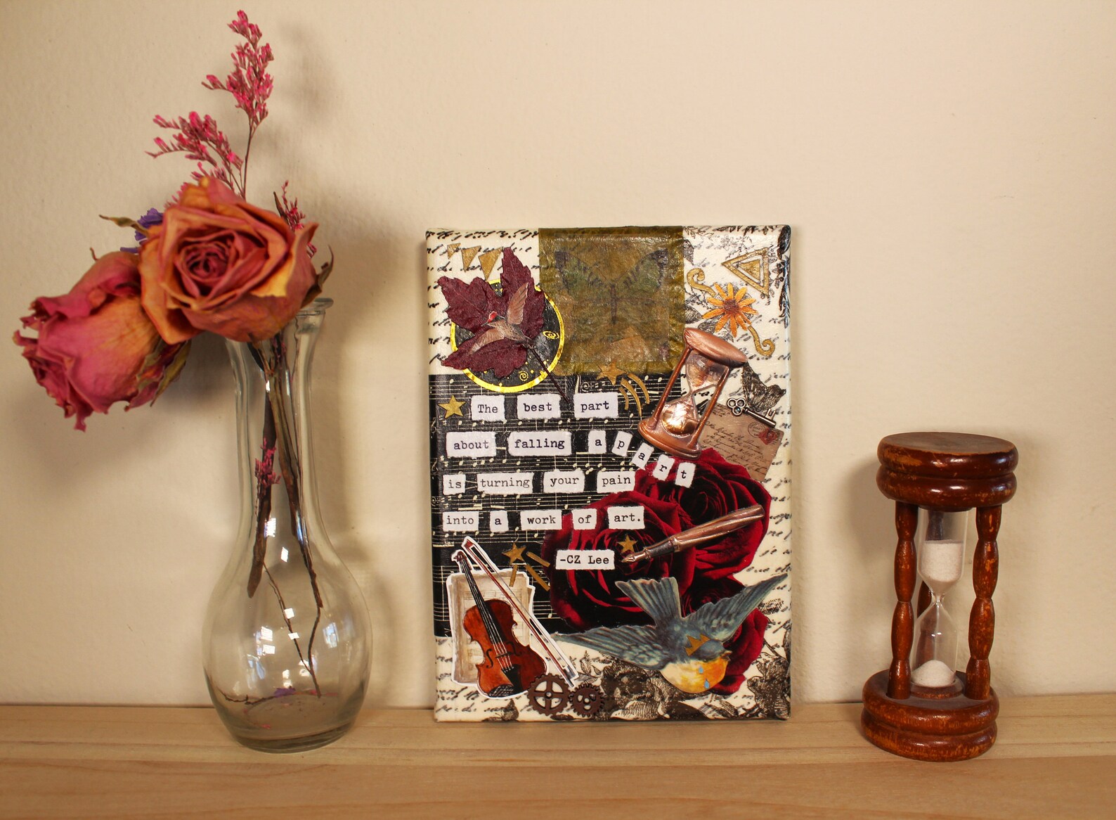 One of a Kind Handmade Original Collage Art, Poetry Decor, Original ...