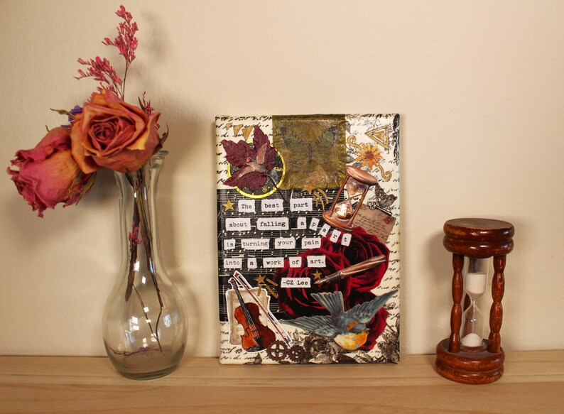 One of a Kind Handmade Original Collage Art, Poetry Decor, Original ...