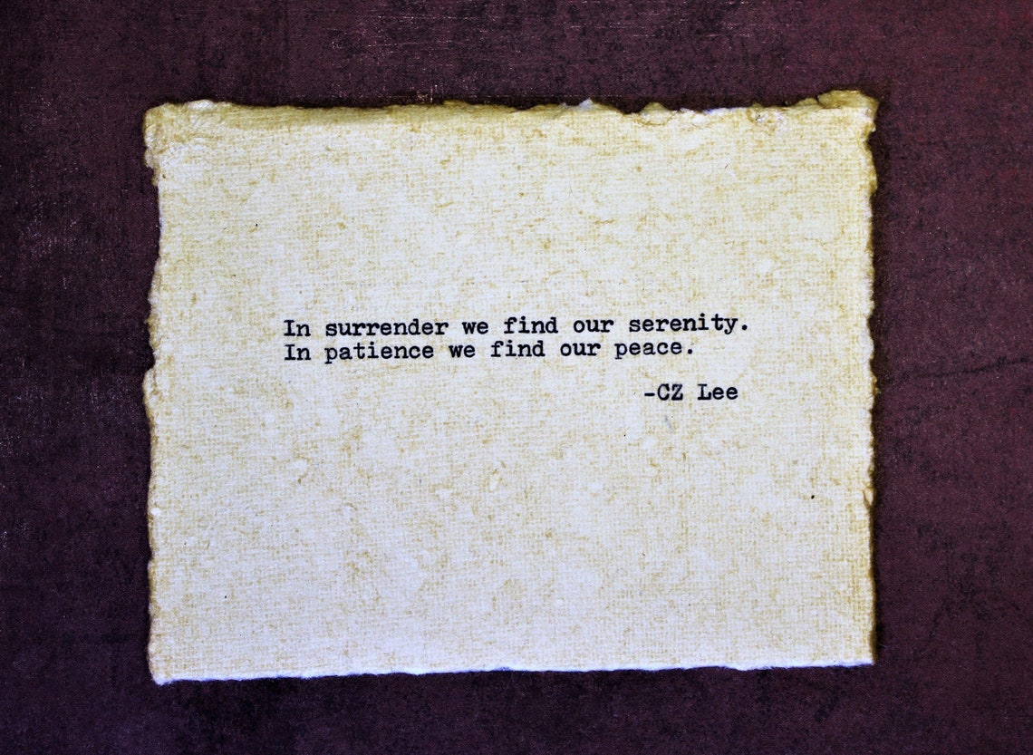 Surrender, Original Quote, Typewriter Poem, Poetry Decor, Typed Quote ...