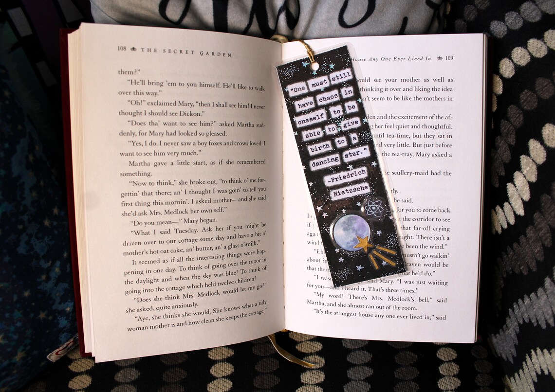 Dancing Star Handmade Bookmark, Nietzsche Quote, Book Accessories ...
