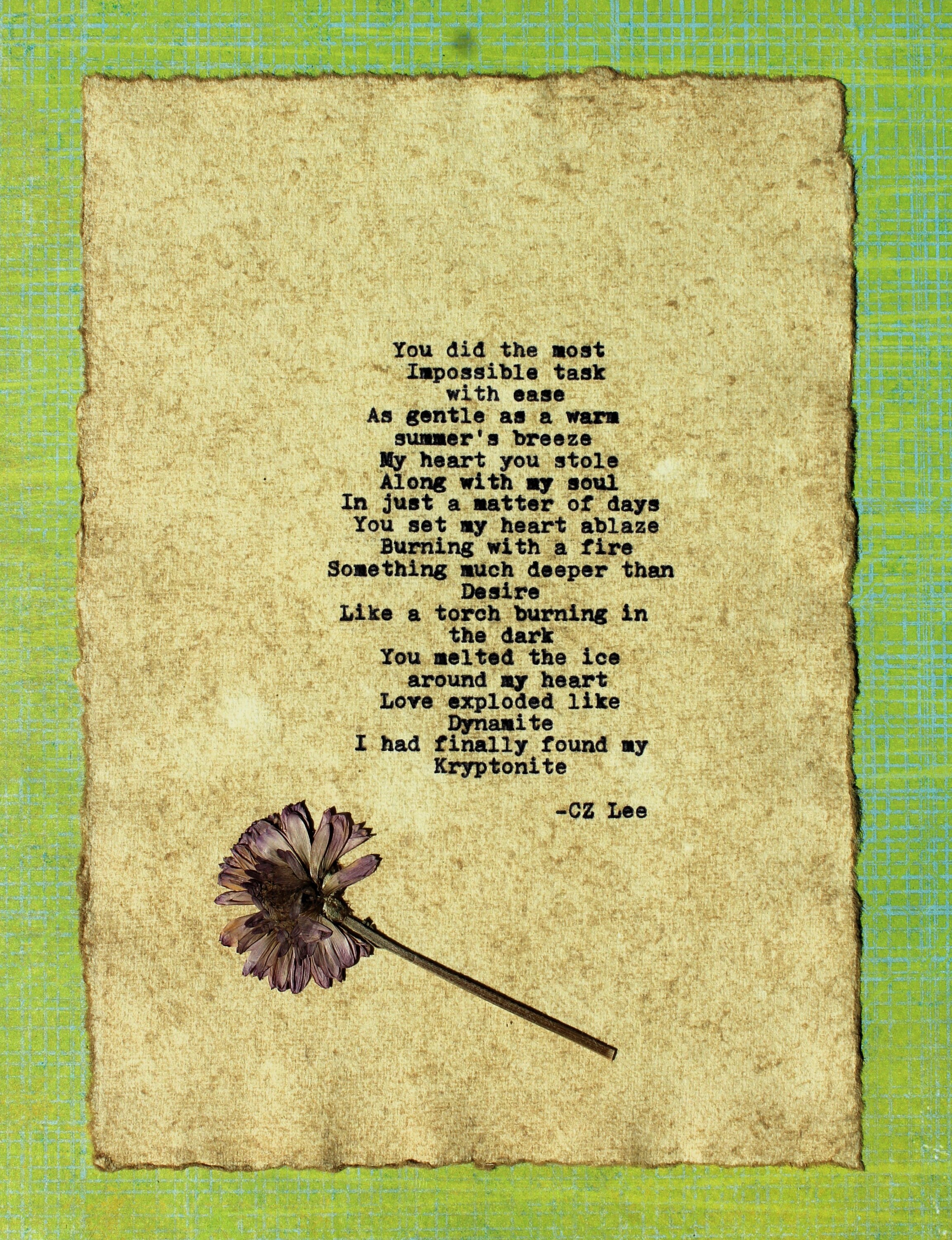 One of a Kind Handtyped Framed Poem, Typewriter Poem, Handmade Gift ...