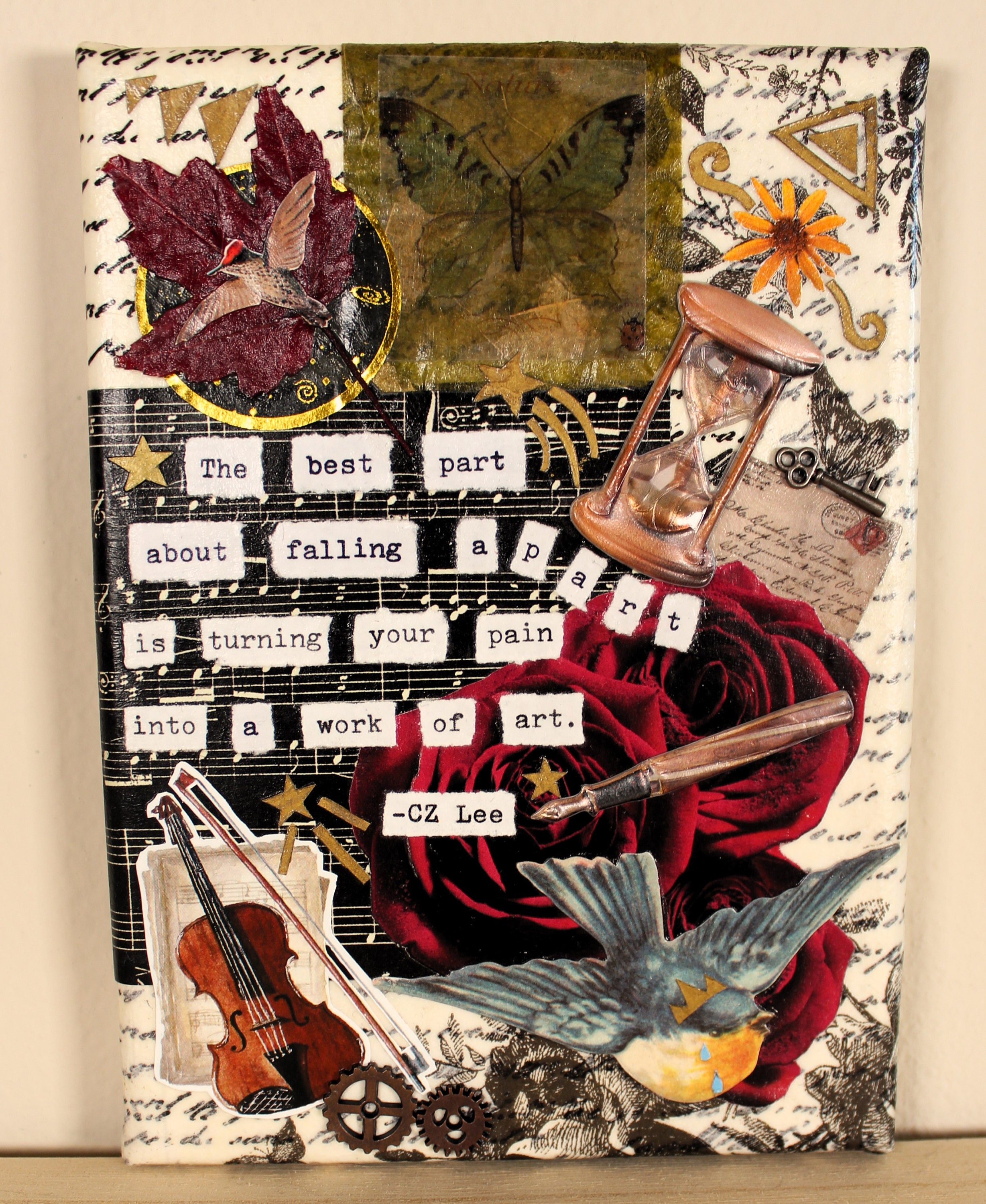 One of a Kind Handmade Original Collage Art, Poetry Decor, Original ...
