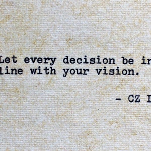 Vision, Original Quote, Typewriter Poem, Poetry Decor, Typed Quote ...