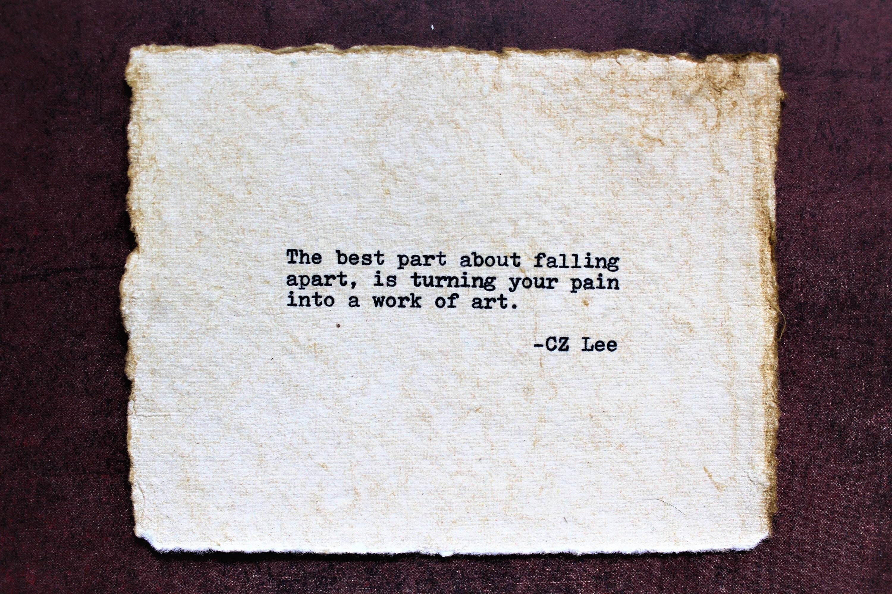 Work of Art, Original Quote, Typewriter Poem, Poetry Decor, Typed Quote ...