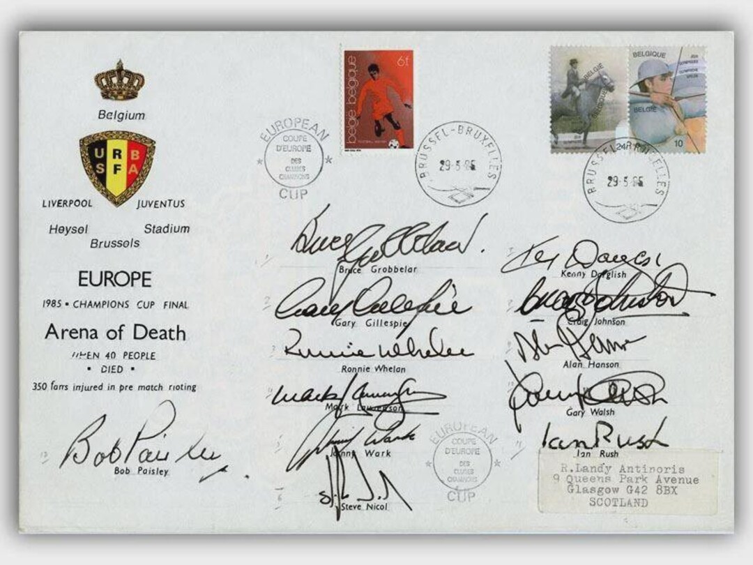 Liverpool FC Guaranteed Multi Hand Signed ‘1985 European Cup Final ...