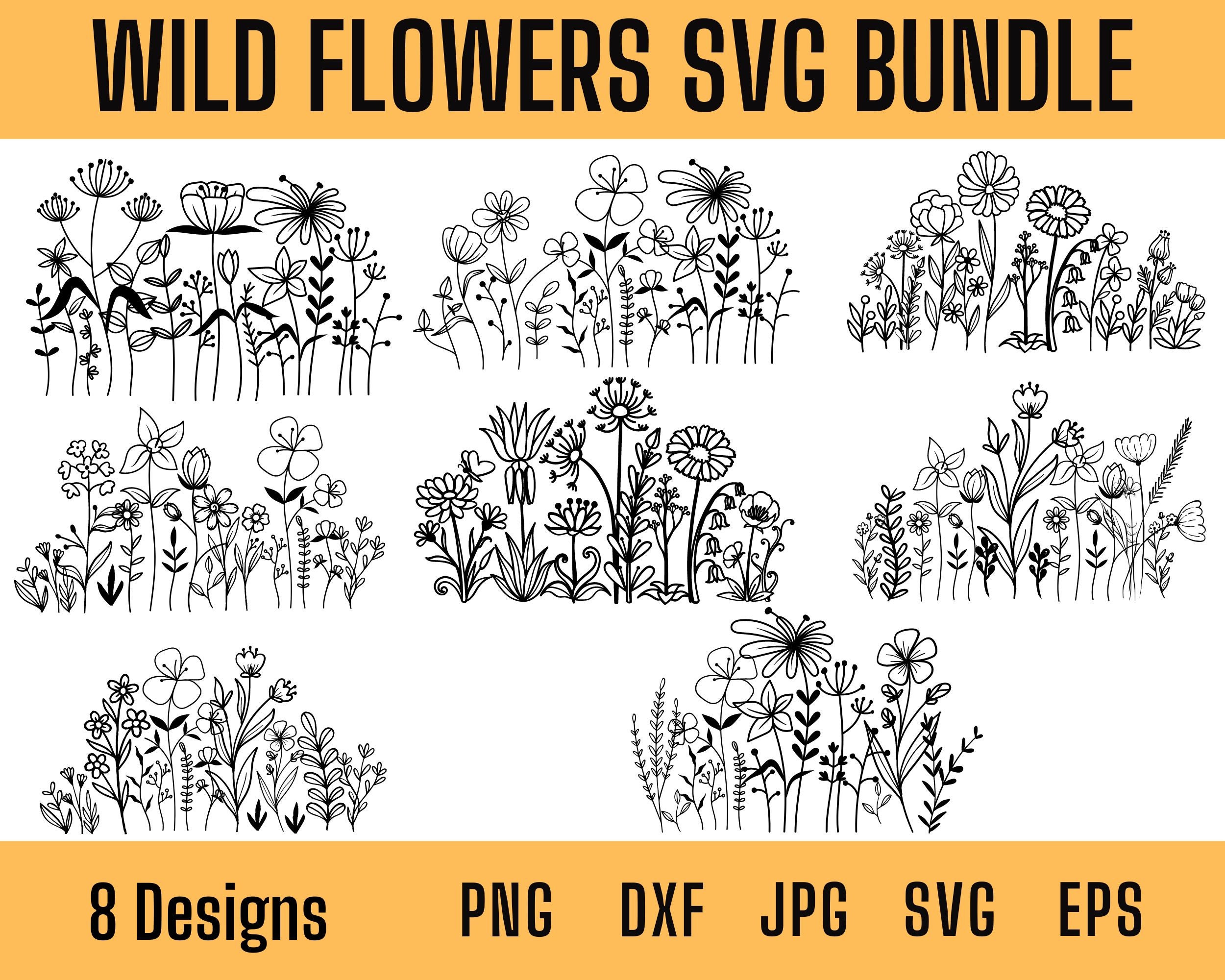 Wild Flower Svg Wild Flower Svg Bundle Birth Month Flower - Etsy