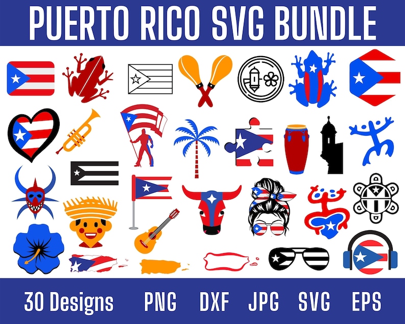Puerto Rico Bundle Svg Puerto Rico Clipart Garita Svg - Etsy