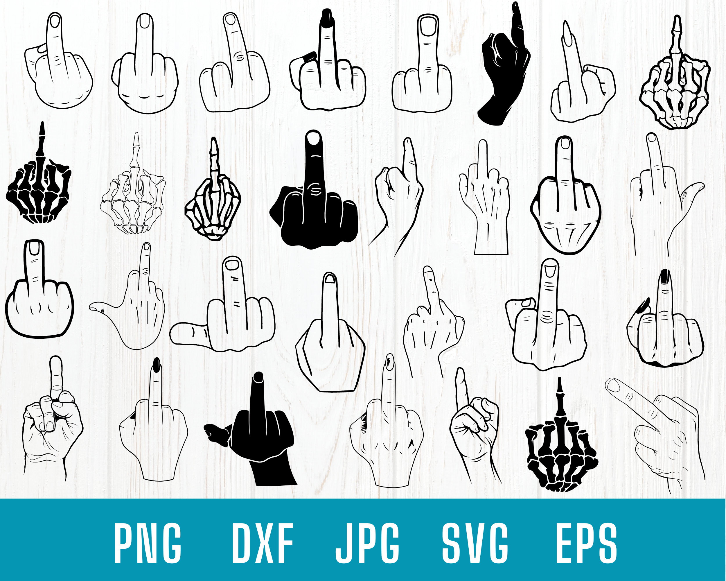 Middelvinger Svg Bundel, Middelvinger Svg, Middelvinger Png, Grappige ...