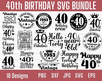 40th Birthday Bundle Svg - Etsy