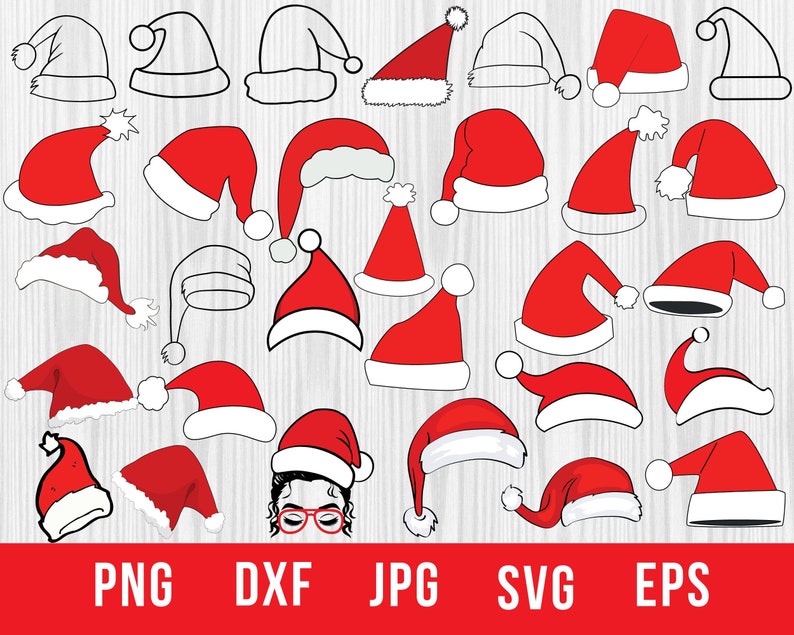 30 Santa Hat Svg Bundle Santa Hat Svg Christmas Hat Svg - Etsy