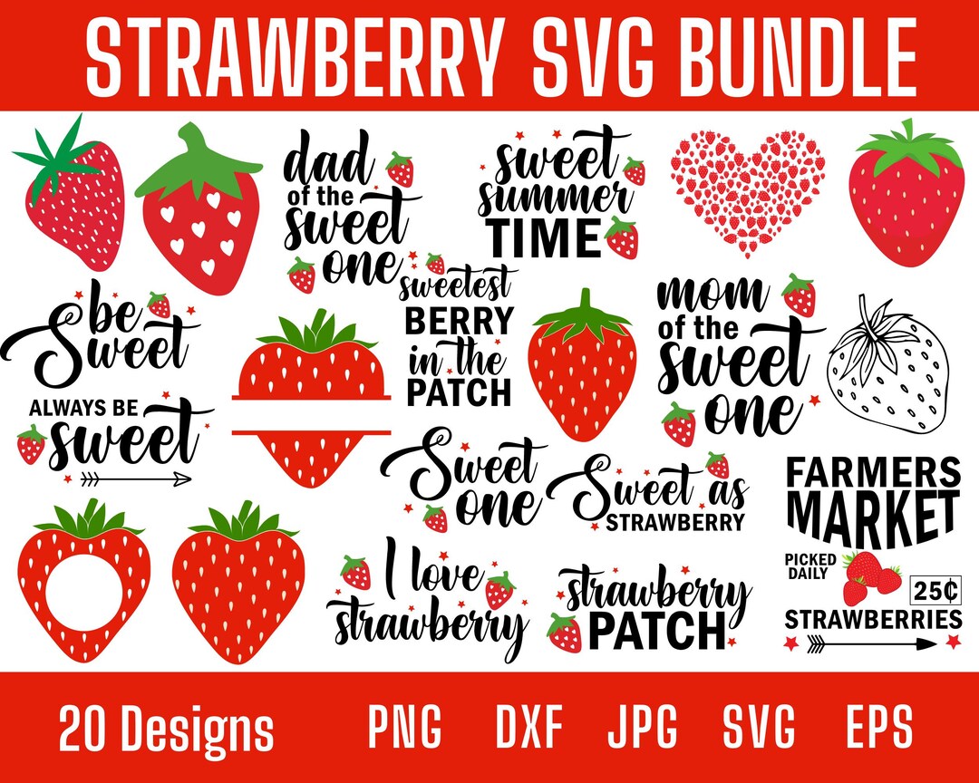 Strawberry Svg, Strawberry Svg Bundle, Strawberry Print, Strawberry ...