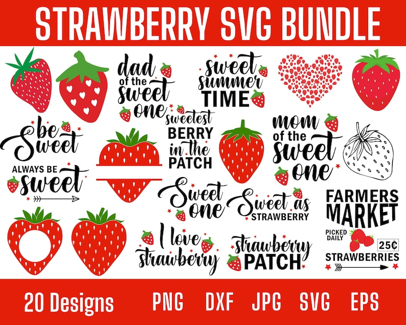 Strawberry Svg Strawberry Svg Bundle Strawberry Print - Etsy