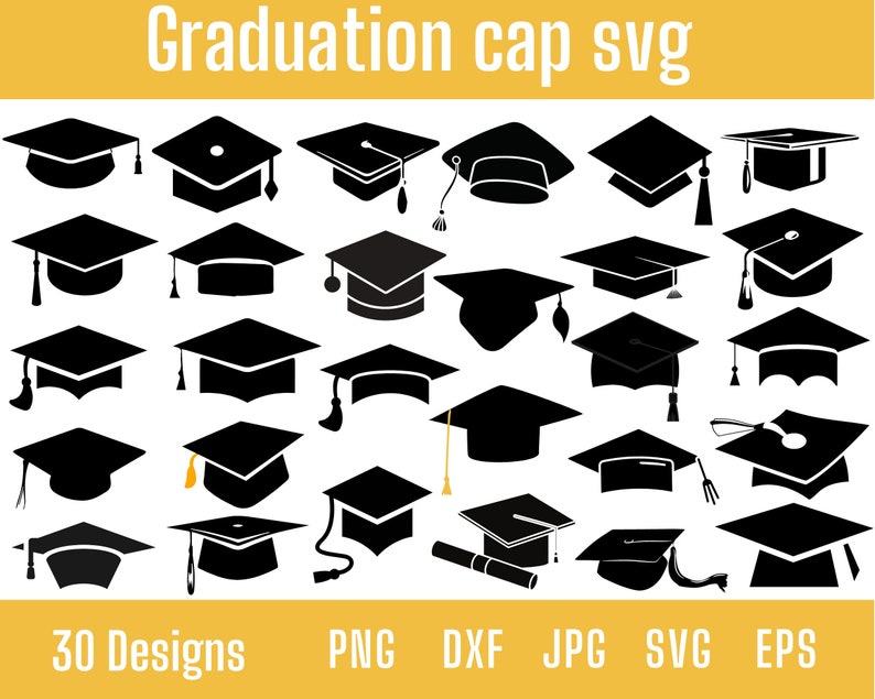 Graduation Cap SVG Diploma Svg Clipart Graduation Hat 30 - Etsy