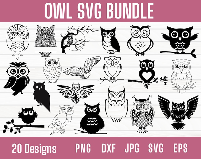 Cute Owls SVG | Owl Clipart | SVG Bundle | Owl PNG - Etsy Canada