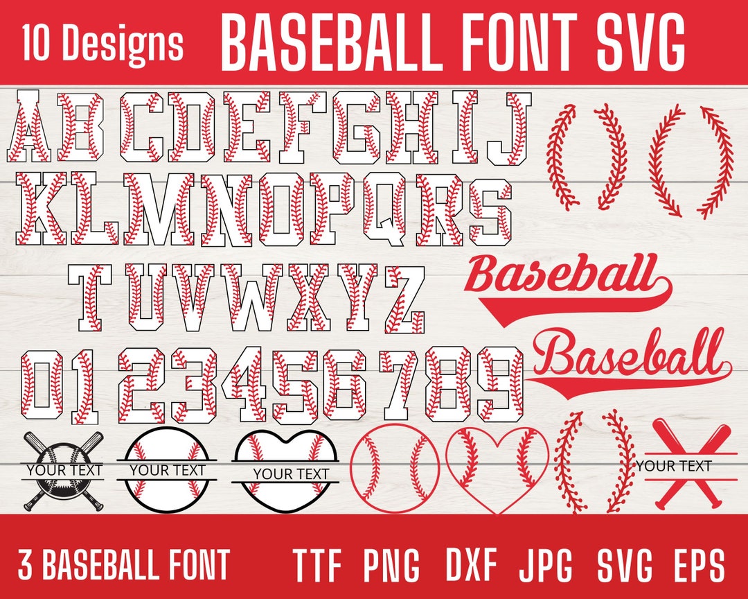 Baseball Font Svg Bundle, Baseball Font With Stitches Baseball Letter ...