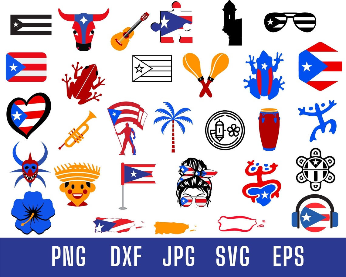 Puerto Rico Bundle Svg Puerto Rico Clipart Garita Svg - Etsy