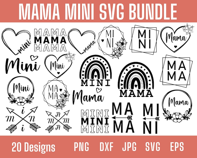 Mama and Mini Svg Mama Mini Svg Mommy and Me Svg Mama and - Etsy
