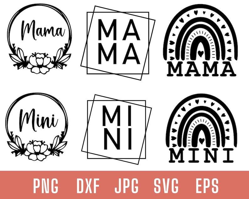Mama and Mini Svg Mama Mini Svg Mommy and Me Svg Mama and - Etsy UK