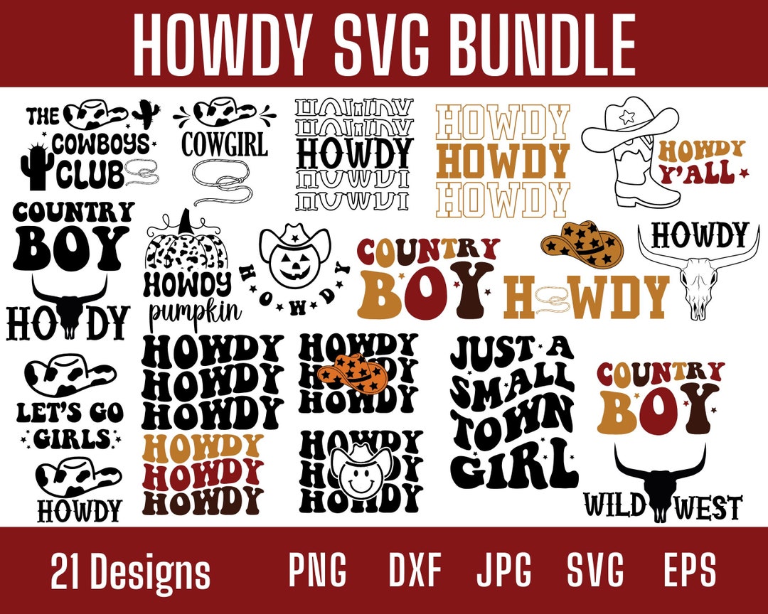 Howdy Svg Bundle, Howdy Svg, Cow Girl Svg, Country Girl Svg, Cowboy Svg ...