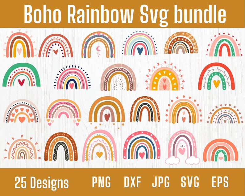 Boho Rainbow Svg Boho Rainbow Svg Bundle Boho Rainbow Png - Etsy México