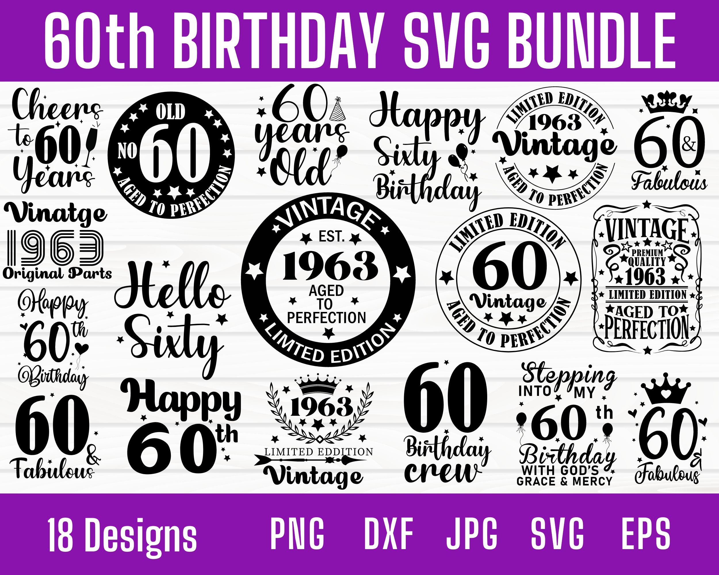 60 cumpleaños Svg 60 y fabuloso Svg papá 60 cumpleaños Svg - Etsy México