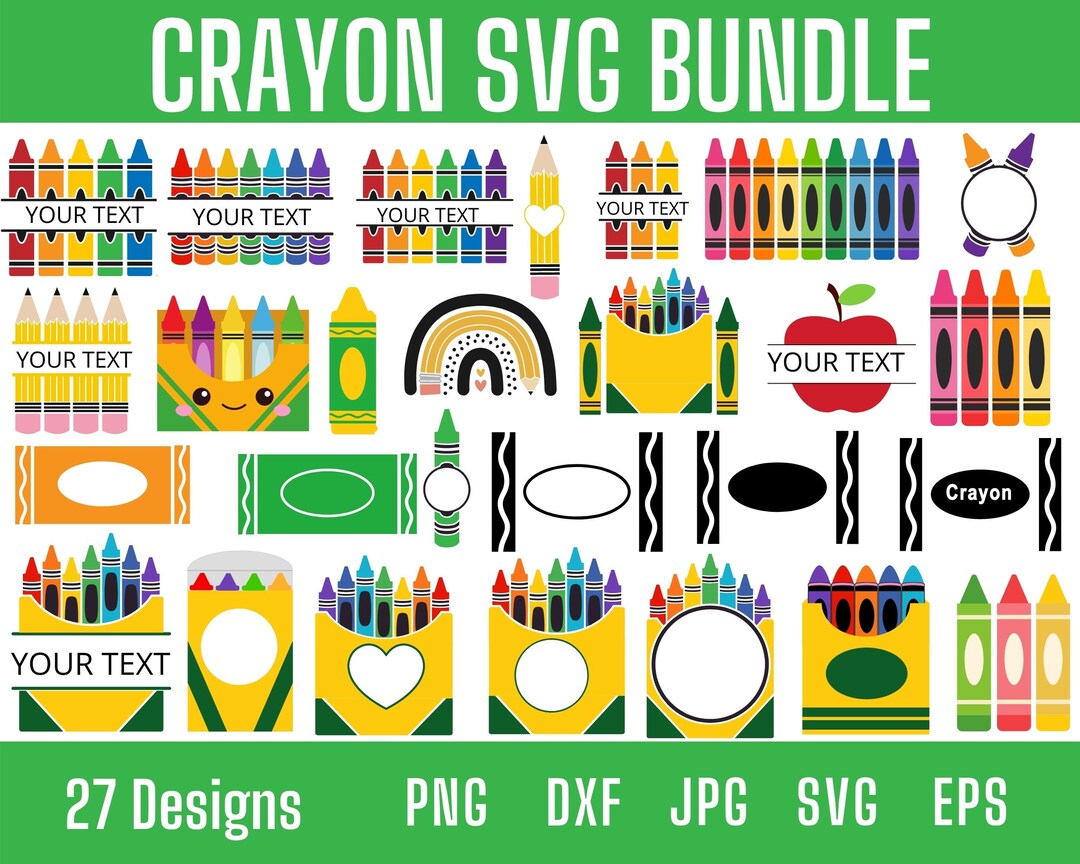 27 Crayon Split Monogram Svg, Crayon Svg, Teacher Svg, Crayon Wrapper ...