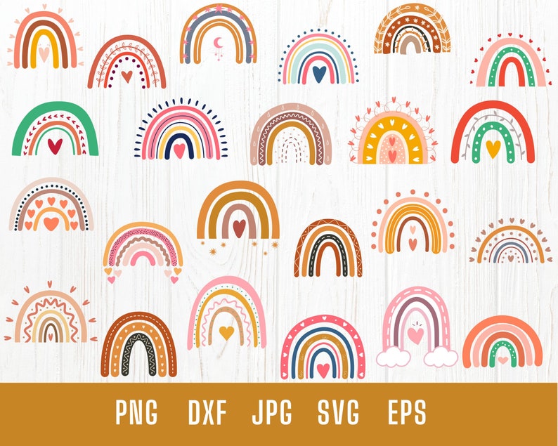 Boho Rainbow Svg Boho Rainbow Svg Bundle Boho Rainbow Png - Etsy