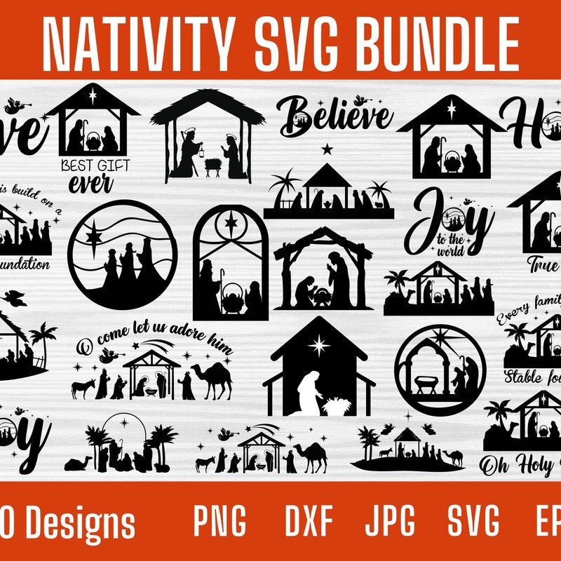 Nativity Card Svg - Etsy