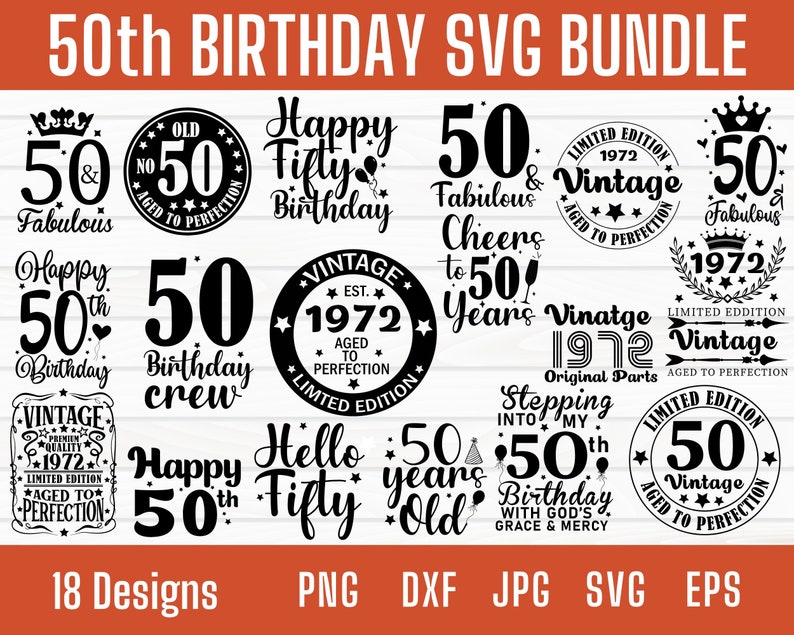 50th Birthday Svg Happy Birthday Svg Birthday Shirt Svg - Etsy UK