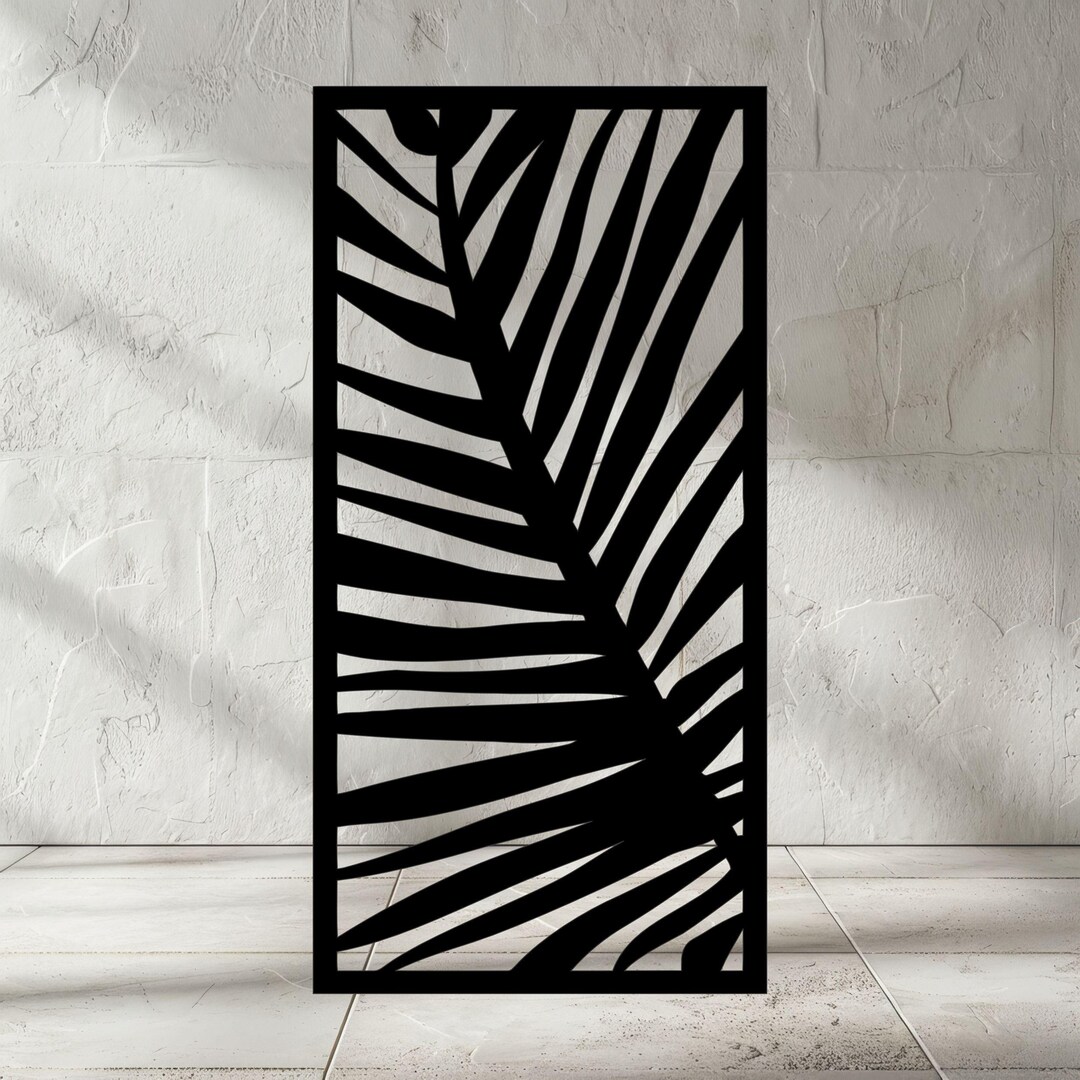 Privacy Panel, Decorative Panel, Privacy Screen, Yard Art, Palm Leaf 5. ...
