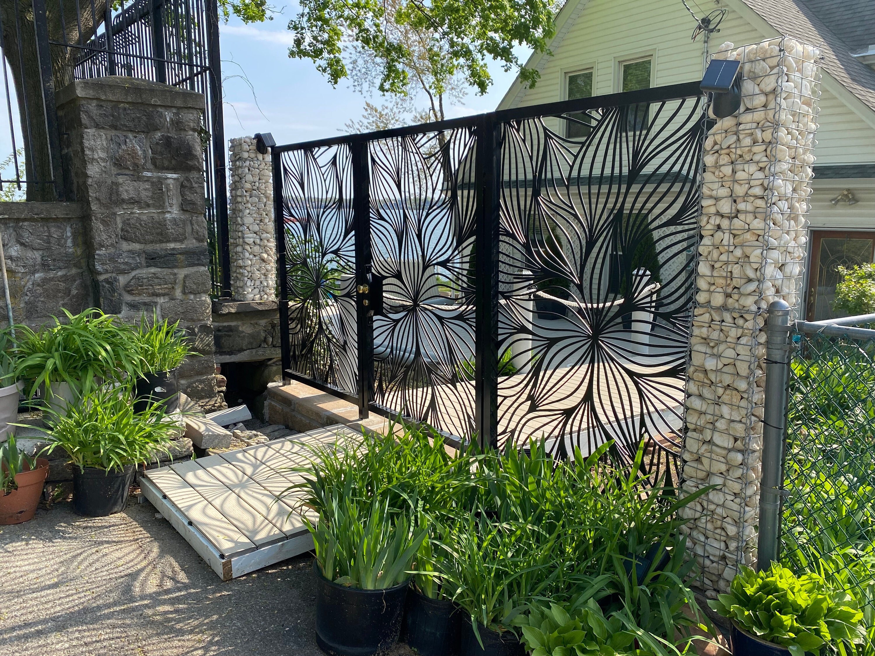 Privacy Panel, Decorative Panel, Privacy Screen, Yard Art, Flower ...