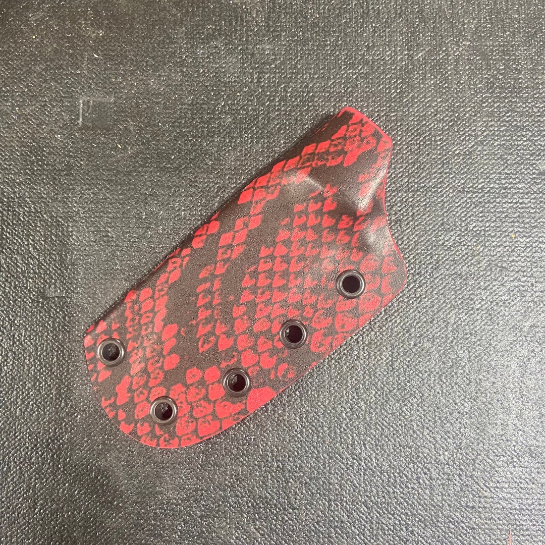 Red Snake Skin Kydex Sheath for Spyderco Mule Team With Hazy Design ...