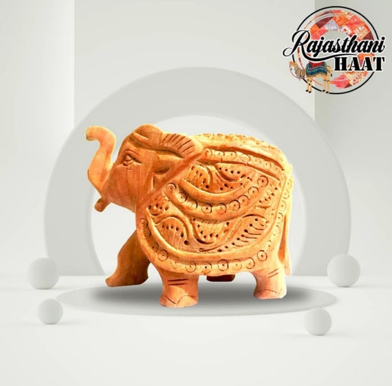 Handmade Wooden Plain Elephant Showpiece for Home Decor II Guestroom ...